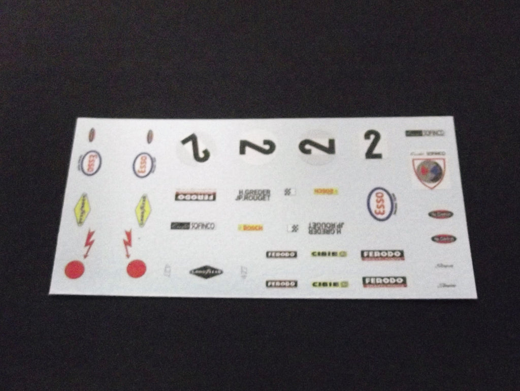 Patto's 1/64 / HO Corvette C3 #2 Le Mans 1970 Decals | Full Circle Hobbies