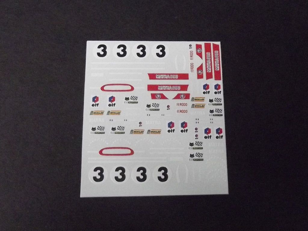 Patto's 1/64 / HO Matra 650 #3 Servoz 1969 Decals | Full Circle Hobbies