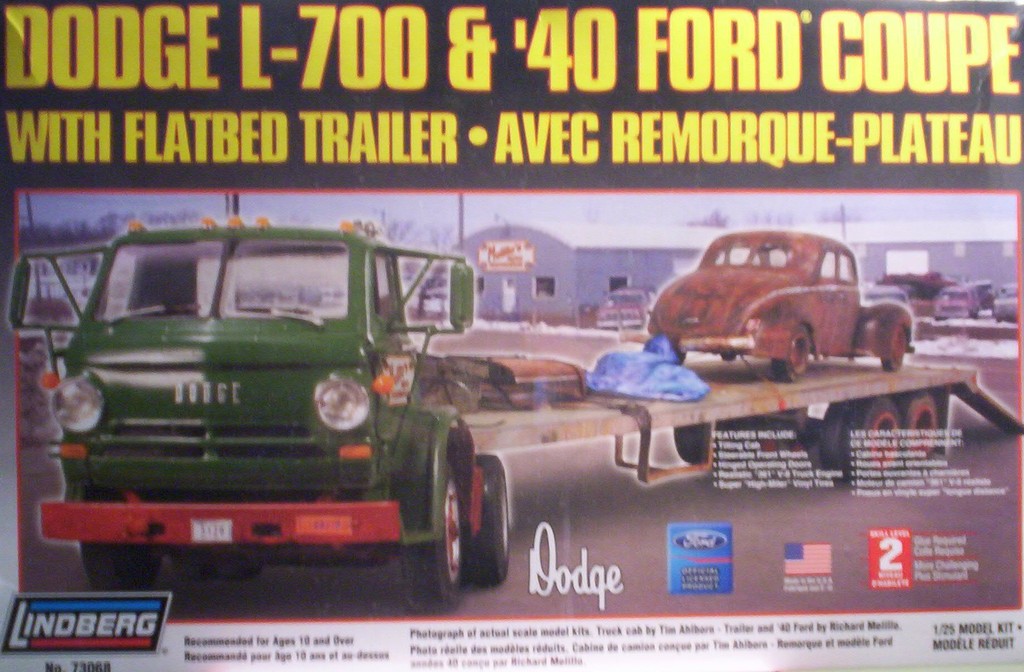 Lindberg 1/25 Dodge L-700 & Trailer W/'40 Ford | Full Circle Hobbies